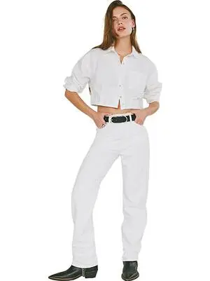 AGOLDE 90s Long Straight-leg Jeans - Marshmallow