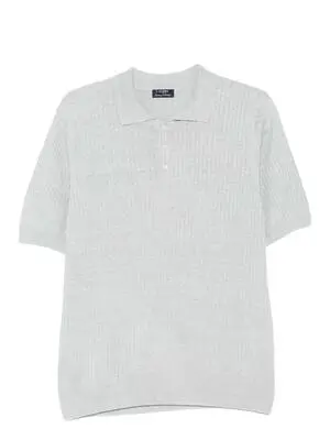 BARBA NAPOLI Ribbed-knit Polo Shirt - Blue