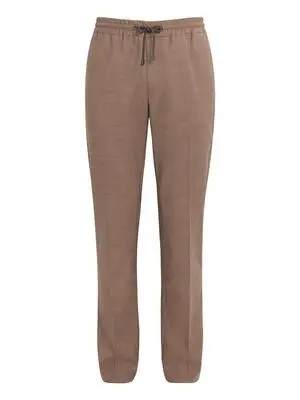 Pal Zileri Stretch Virgin Wool Drawstring Trousers - Brown