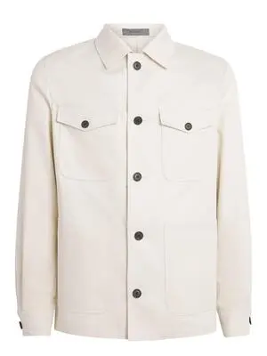 Corneliani Cotton-cashmere Overshirt Beige