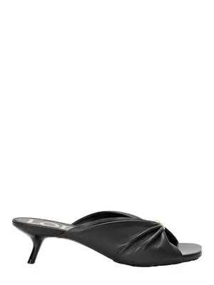 Loewe X Paula's Ibiza Pebble 45 Leather Heeled Mules - Beige