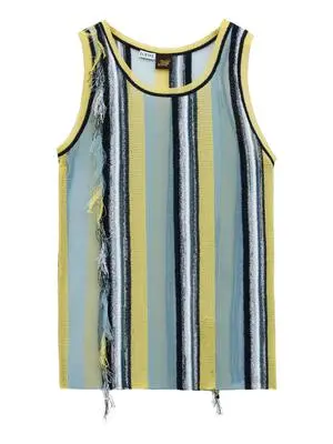Loewe X Paula's Ibiza Stripe Fringe Tank Top - Blue