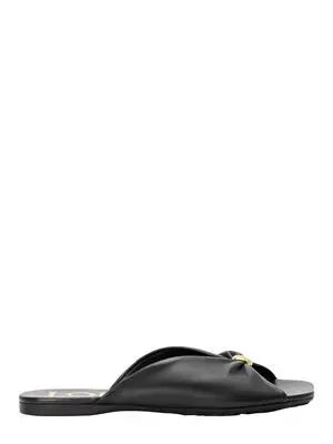 Loewe X Paula's Ibiza Leather Pebble Slides - Black