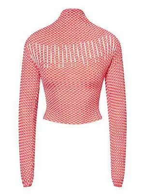 JEAN PAUL GAULTIER Gingham-pattern Asymmetric Top - White Red