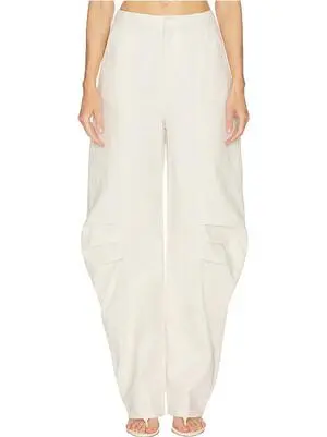 ROTATE BY BIRGER CHRISTENSEN ROTATE Linen Blend Suiting Pants Cream