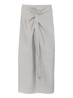 RAME Tie-detail Midi Skirt - Grey