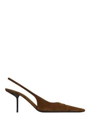Saint Laurent Babylone Slingback Pumps Brown