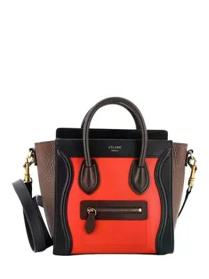 Celine Tricolor Leather Nano Crossbody Bag - Black