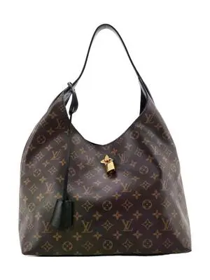 LOUIS VUITTON Flower Monogram Canvas Hobo Bag - Brown