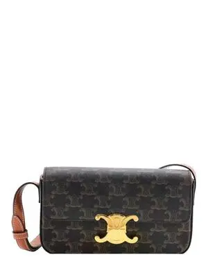Celine Triomphe East-west Coated Canvas Shoulder Bag - Brown