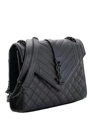 Saint Laurent Classic Monogram Envelope Satchel - Black