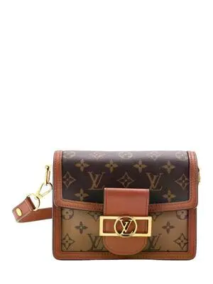 LOUIS VUITTON Dauphine Reverse Monogram Canvas Mini Crossbody Bag - Brown