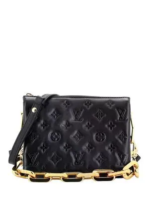 LOUIS VUITTON Coussin Bb Crossbody Bag Monogram Embossed Lambskin - Black