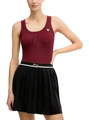 Guess Mini Pleated Skirt With Striped Waistband - Blue
