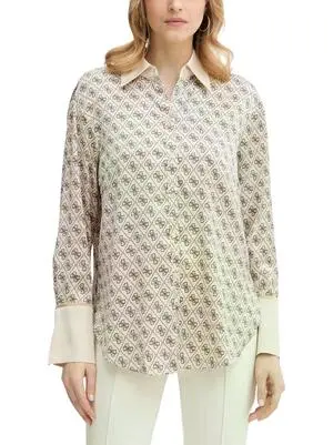 Guess Patterned Collared Shirt - Neutrals
