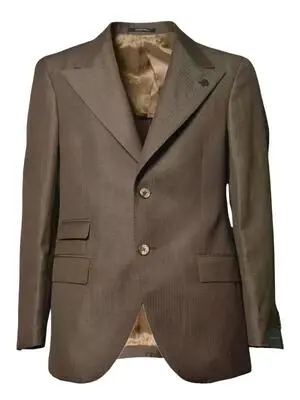 GABRIELE PASINI Peak-lapel Textured Blazer - Brown