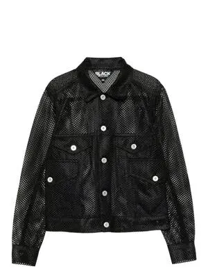 Comme Des Garçons Mesh Button-up Jacket - Black