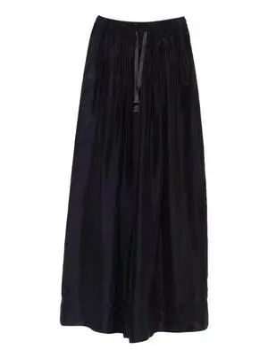 FORTE_FORTE Silk Drawstring Palazzo Pants - Blue