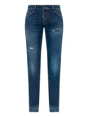 Dsquared2 Jenna Distressed Slim Fit Jeans - Blue