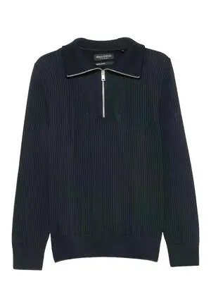 Marc O'polo Half-zip Ribbed Knit Sweater - Blue