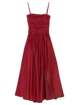 Liviana Conti Shir Ruffled Midi Dress - Red