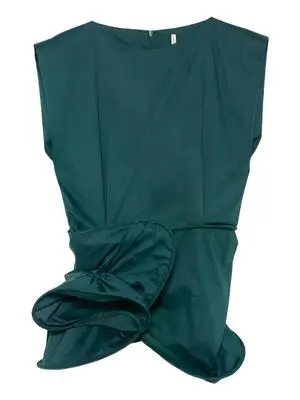 Liviana Conti Ruffled Gathered Blouse - Green