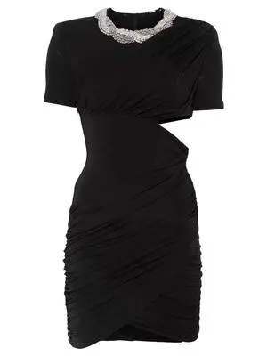 Amen Crystal-embellished Cut-out Dress - Black