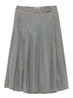 SEMICOUTURE Pleated A-line Mid Skirt - Grey