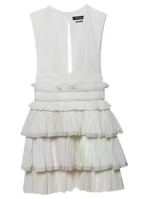 ISABEL MARANT VINTAGE Ruffled Cotton Dress - White