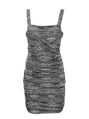 Pierre Balmain Draped Zebra Mini Dress - Black