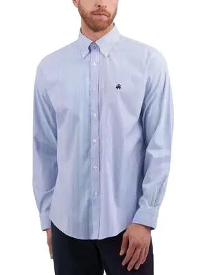 Brooks Brothers Striped-pattern Buttoned Shirt - Blue