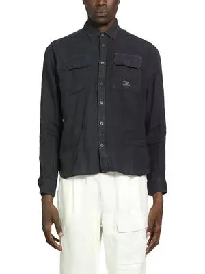 C.P. COMPANY Linen Flap-pocket Shirt - Grey