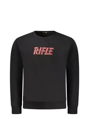 RIFLE Logo-print Crew-neck Sweatshirt - Black