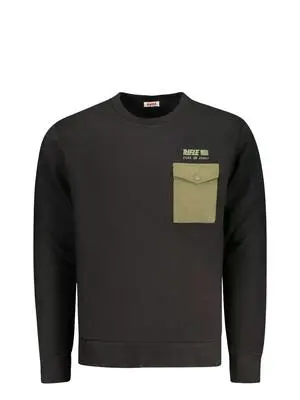 RIFLE Logo-print Flap-pocket Sweatshirt - Black