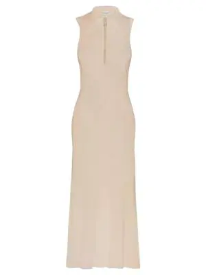 Victoria Beckham Mira Zip-up Midi Dress - Neutrals