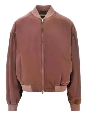 Versace Silk Bomber Jacket Brown