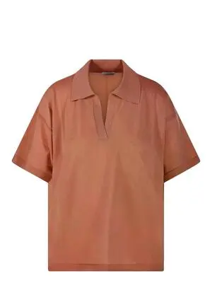 ROBERTO COLLINA Fine-knit V-neck T-shirt - Orange