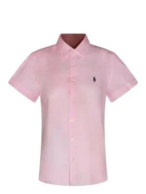 Polo Ralph Lauren Logo-embroidered Linen Shirt - Pink