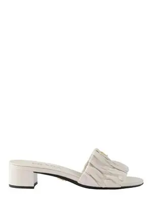 Prada Matelassé Nappa Leather Slides - Neutrals