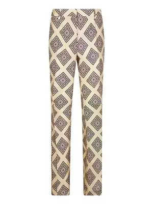 Alberto Biani Geometric-print Trousers - Neutrals