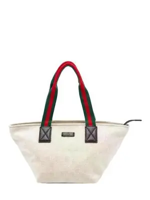 Gucci Gg Canvas Web Tote Bag - Brown