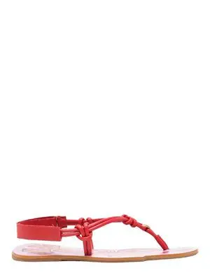Farm Rio Lobster Knotted-strap Sandals - Red