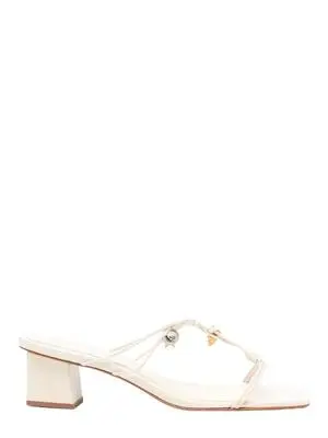 Farm Rio Charm-embellished Block-heel Sandals - Neutrals