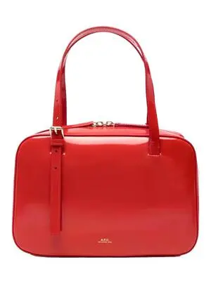 A.p.c. Patent-Finish Buckle-Detail Tote Bag Red