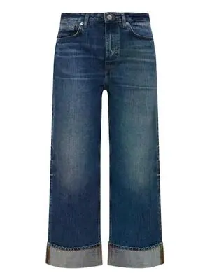SAMSOE SAMSOE Faded Turn-up Jeans - Blue