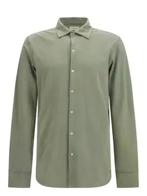 BROOKSFIELD Long-sleeve Piqué Shirt - Green