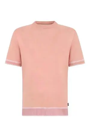 BOSS Stripe-detail T-shirt - Pink