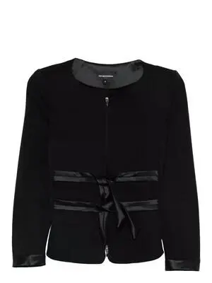 Emporio Armani Bow-detail Jacket - Black