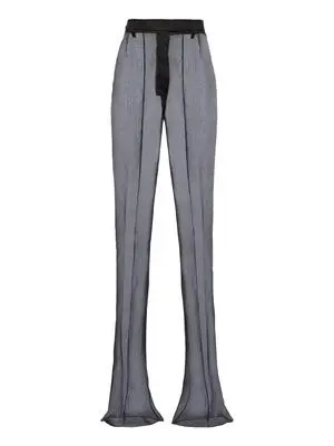 Prada Semi-sheer Flared Trousers - Nero