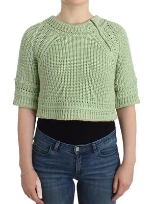 Ermanno Scervino Cropped Knit Sweater - Green